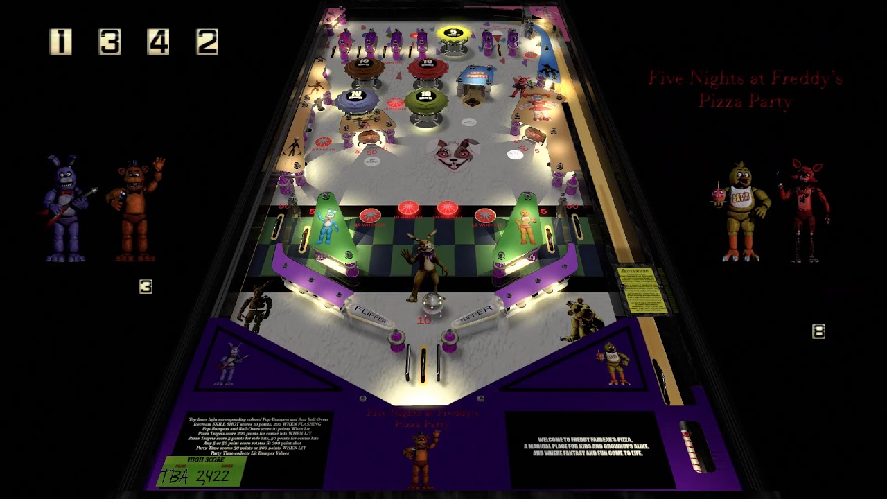 Five Nights at Freddy’s Pizza Party Pinball VPX - YouTube