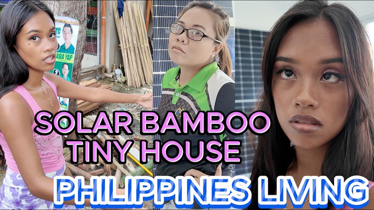 🇵🇭Filipina Beauty Solar Dizzy Bamboo SUPER Tiny House VERY OFF GRID ...
