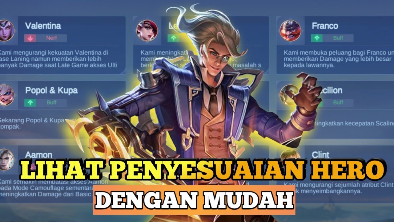CARA MELIHAT DAFTAR HERO BUFF DAN NERF SEASON 23 - MOBILE LEGENDS - YouTube