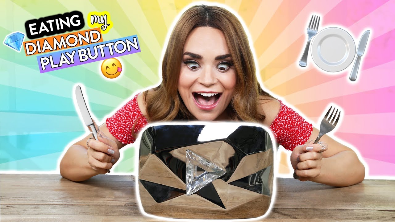 EATING MY DIAMOND PLAY BUTTON!! - YouTube