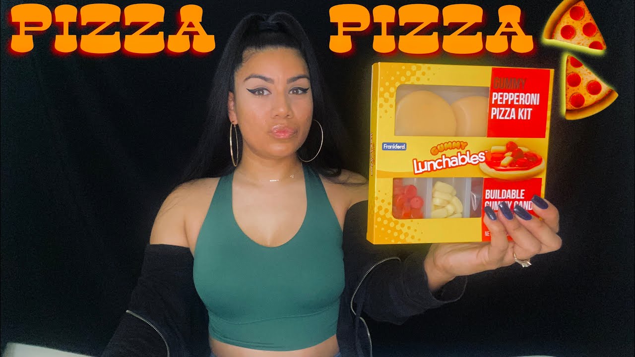 ASMR EATING GUMMY PEPPERONI LUNCHABLES | 먹방 MUKBANG NO TALKING EATING ...