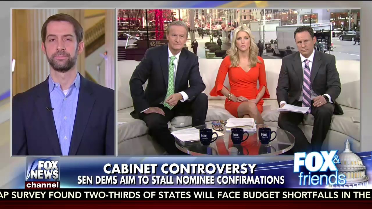 January 25, 2017: Sen. Cotton joins Fox and Friends - YouTube