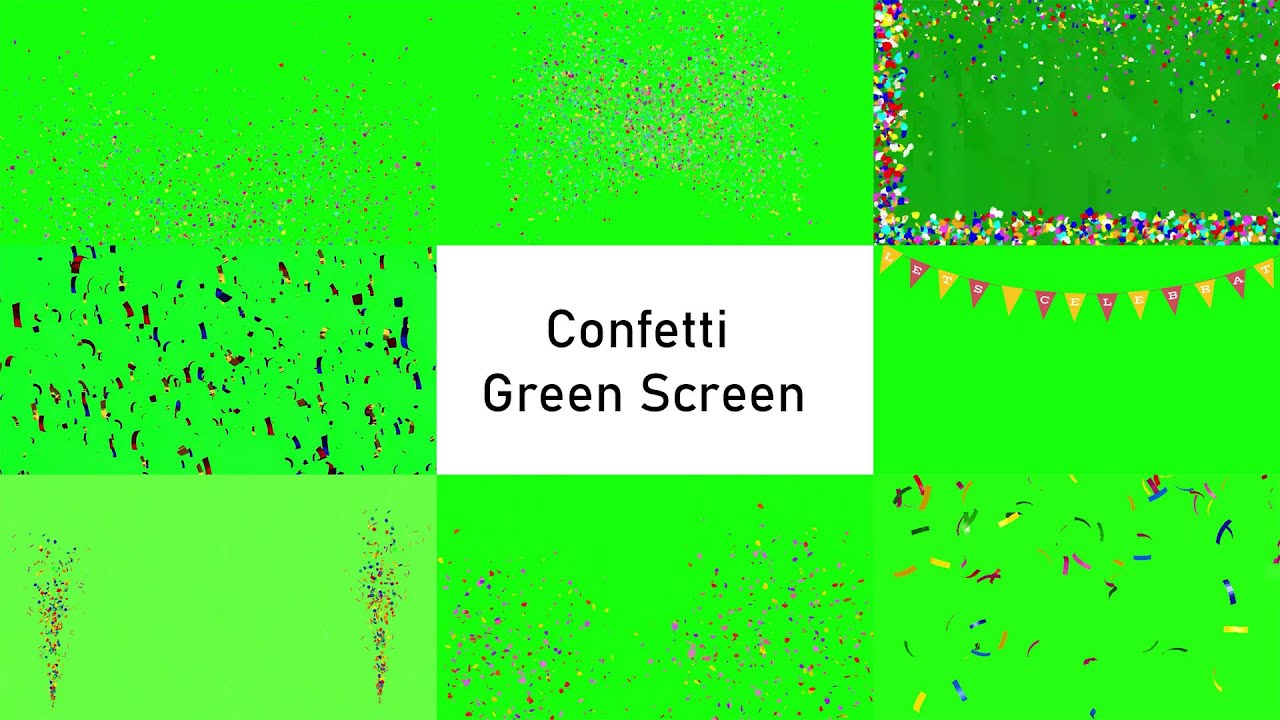 Confetti green screen video, happy birthday confetti green screen ...