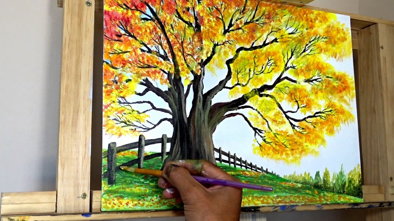 How to oil paint a MAPLE TREE, Part # 3 - YouTube