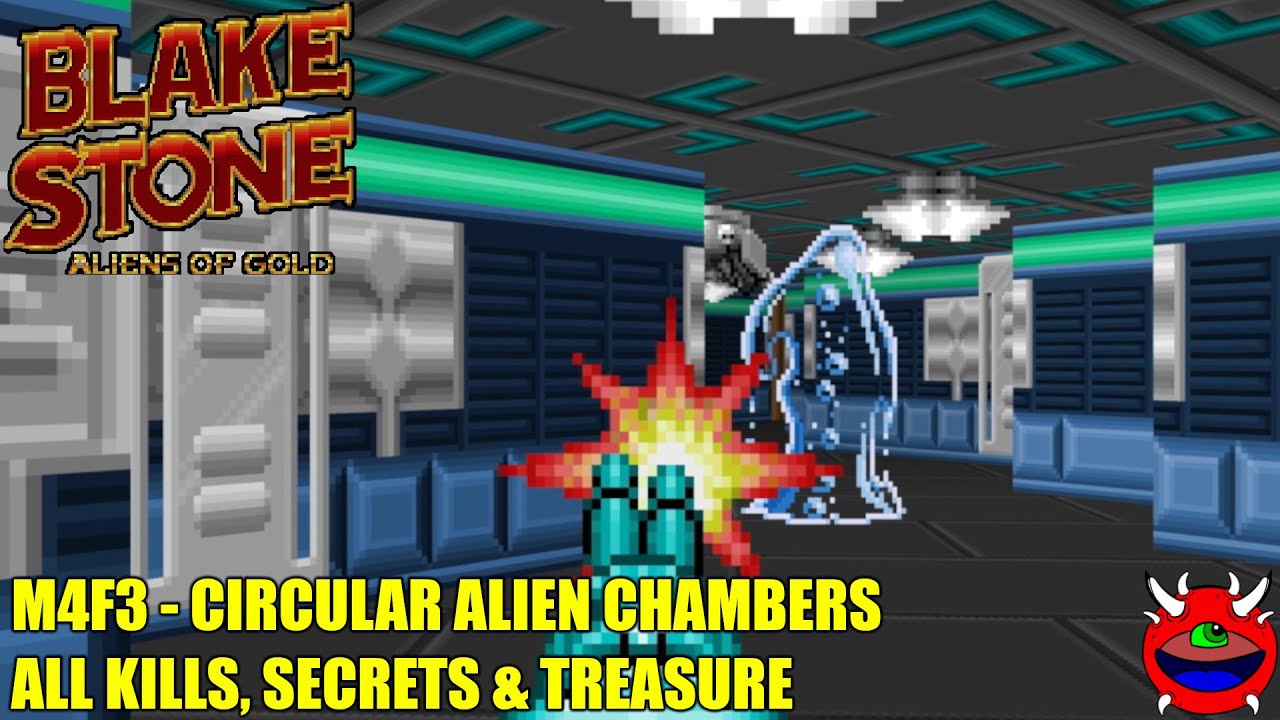Blake Stone: Aliens of Gold - M4F3 Circular Alien Chambers - All Kills & Secrets - YouTube