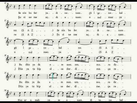 Ne Feryad Edersin Divane Bülbül - Nota Eşliğinde Karaoke (Ton: Bolahenk Neyi - E)