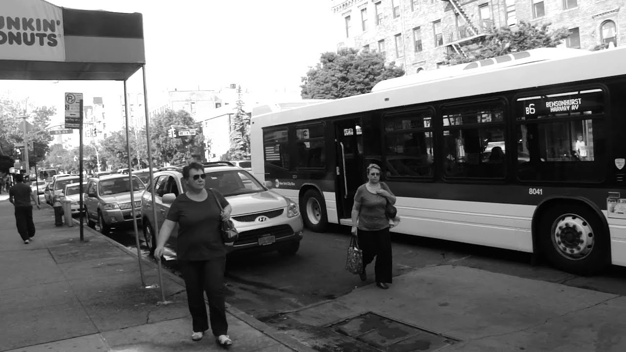 MTA New York City New Bus on the B6 Bay Parkway & 86 St Color White and ...