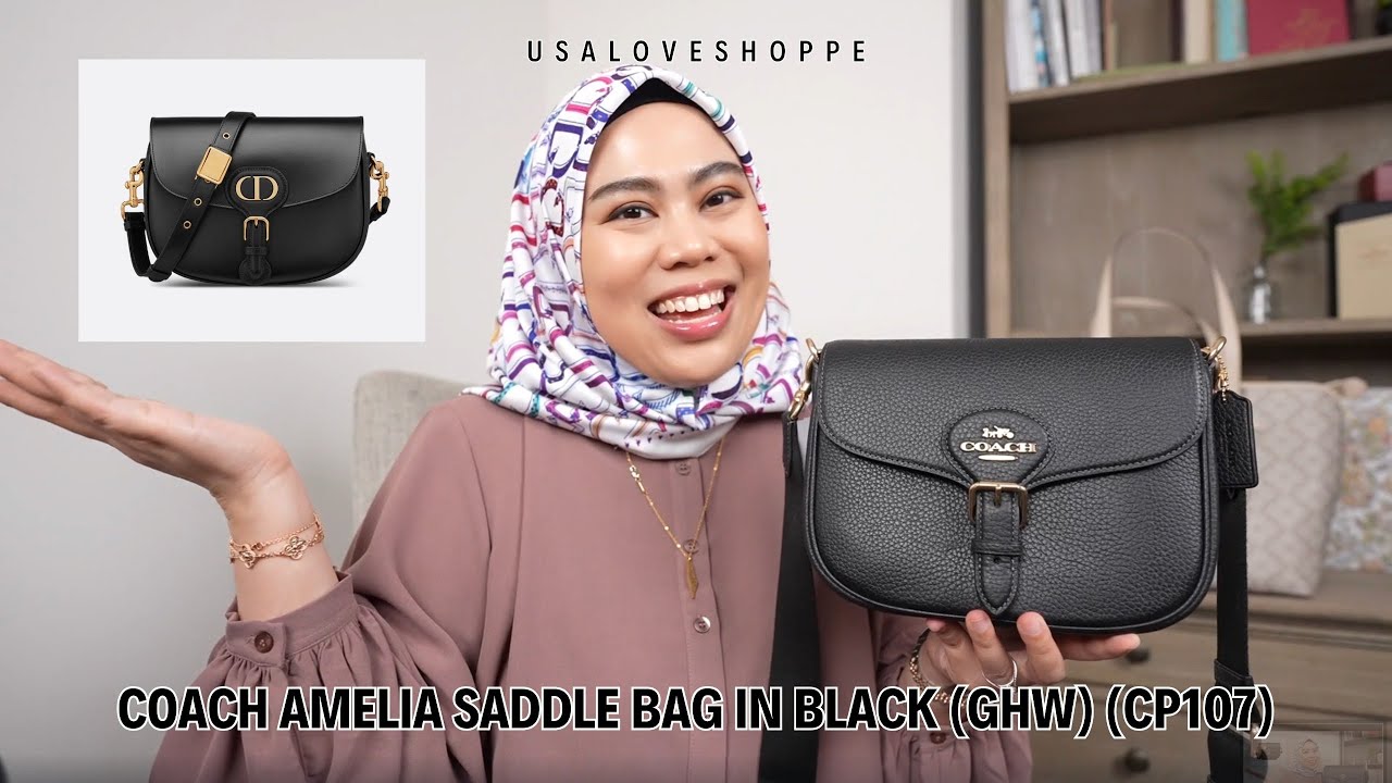 Episode 164: Coach Amelia Saddle Bag in Black (GHW) (CP107) | Elegant Black Saddle Bag 🖤 - YouTube