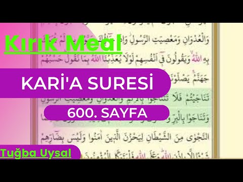 Kari'a Suresi Kırık Meal - Sayfa 600 - Kelime Kelime Anlamı