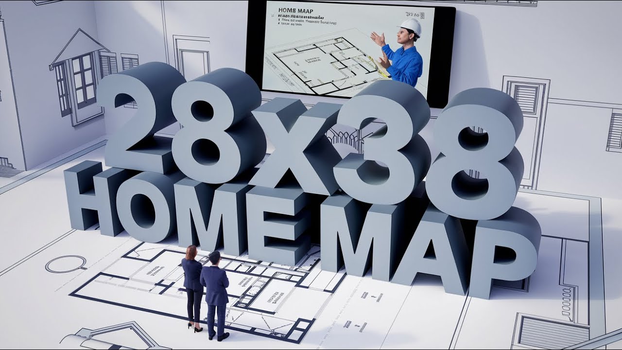 28x38 House Map Design ! 28 फ़ीट x 38 फ़ीट का घर का नक्शा ! 2bhk House ...