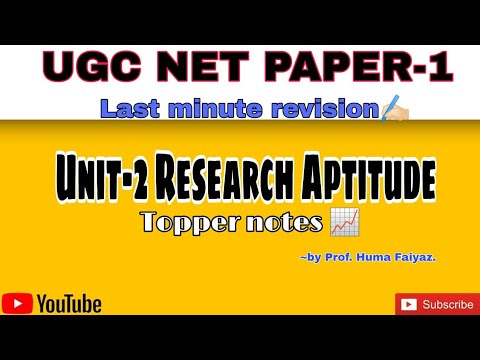 NTA UGC-NET Paper-1 |Unit -2 Research Aptitude|Toppers notes #topper # ...