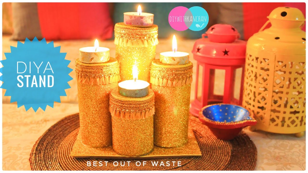 DIY Ideas | How To Make Handmade Diya Stand At Home | Best Out Of Waste ...
