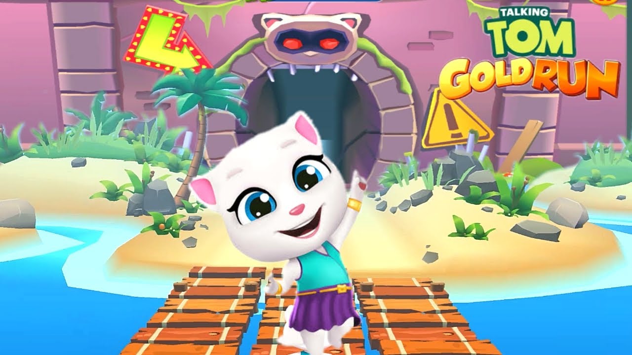 Talking Angela Running In Beach Side Horror Cave || Talking Tom Gold ...