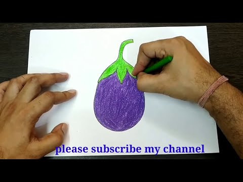 easy brinjal drawing step by step for kids / how to draw a brinjal ...