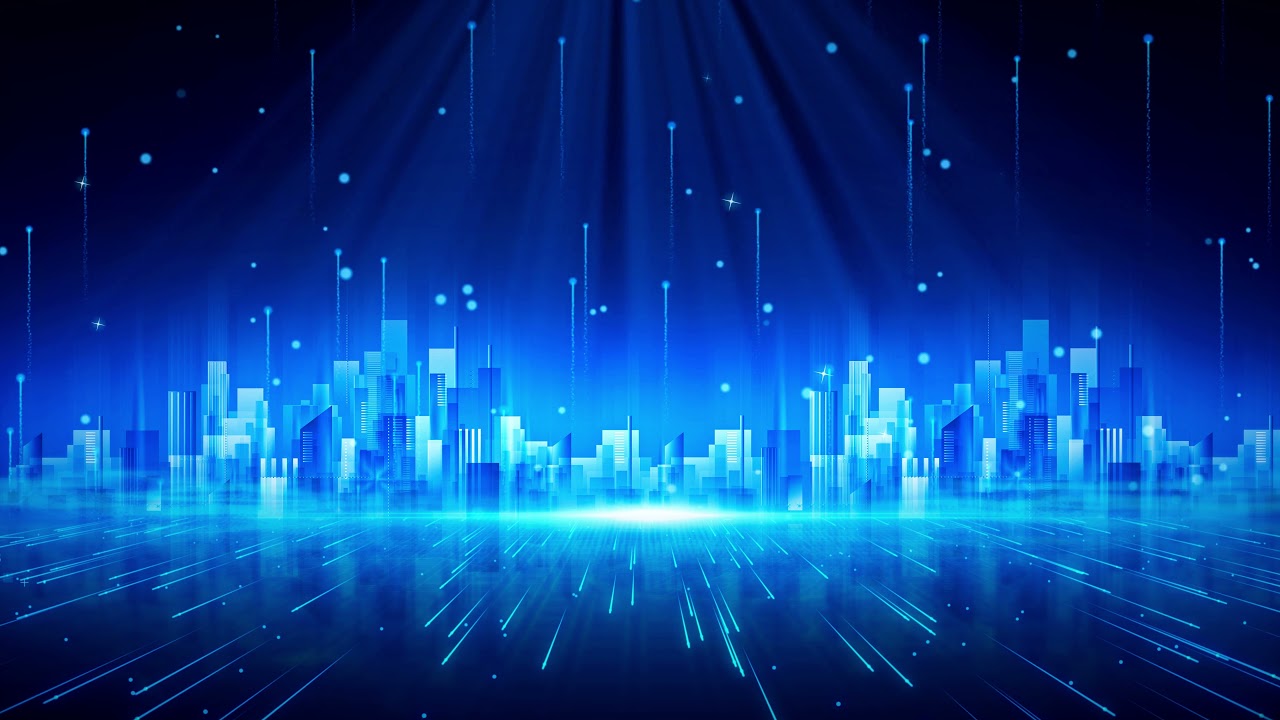 4K ultra clear blue technology city background video - YouTube