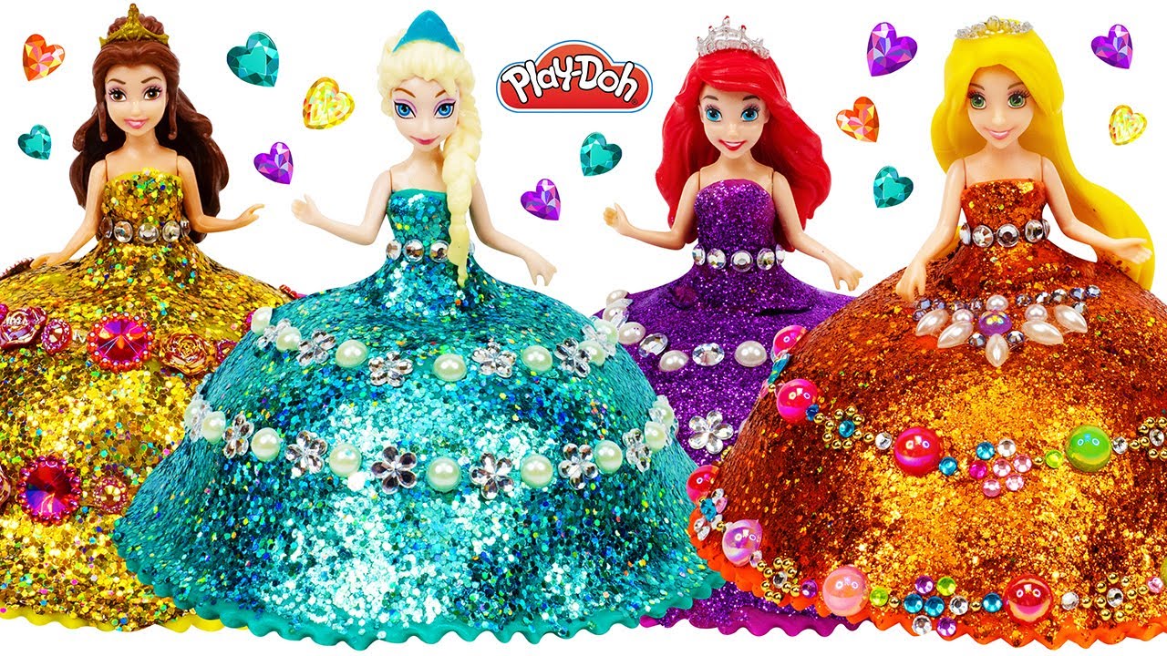Making Amazing Clay Dresses for Disney Princesses DIY - YouTube