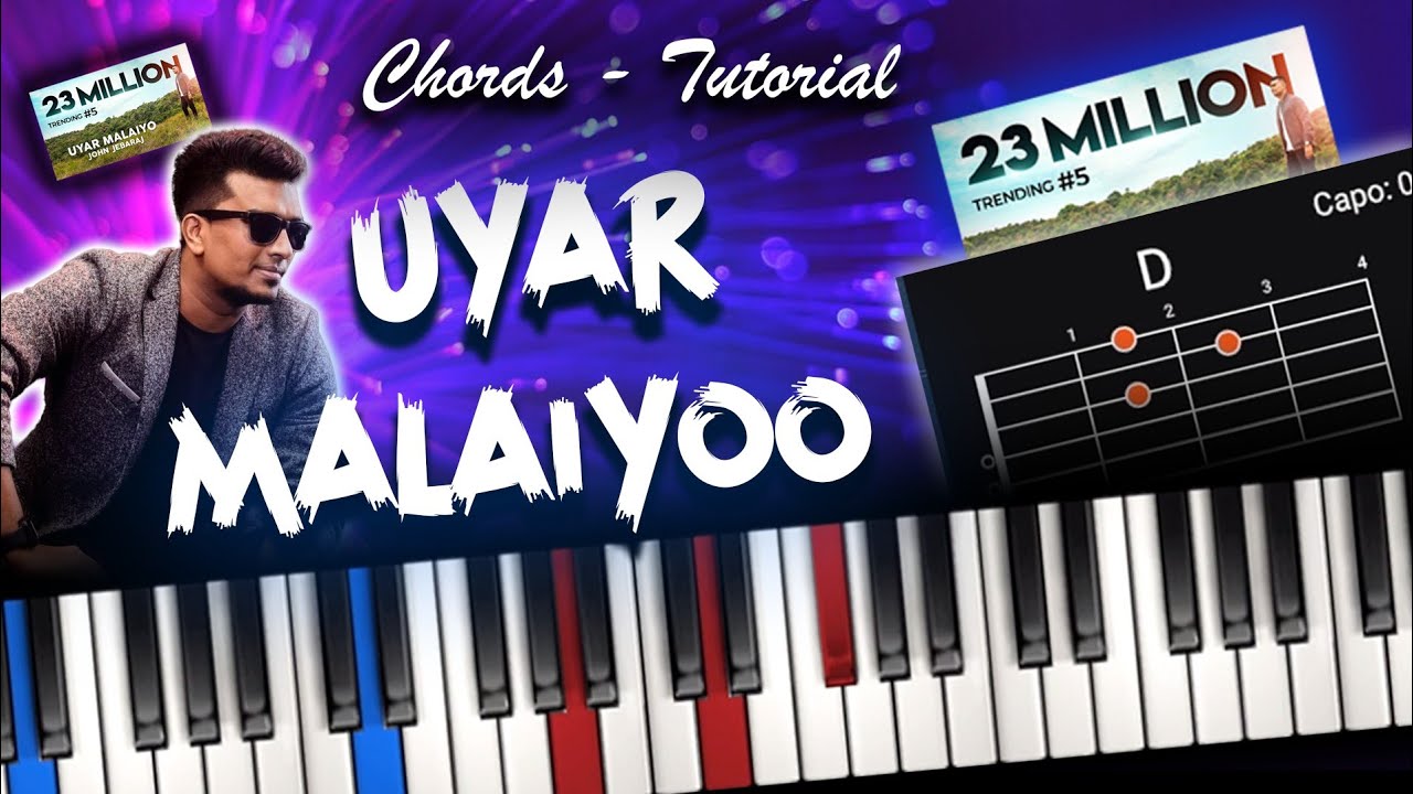 How to play chords on Piano & Guitar | Uyar Malaiyo | John Jebaraj song ...