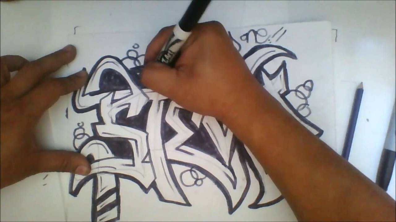 How to Draw Graffiti Name - (STEVE) - Tutorial - YouTube