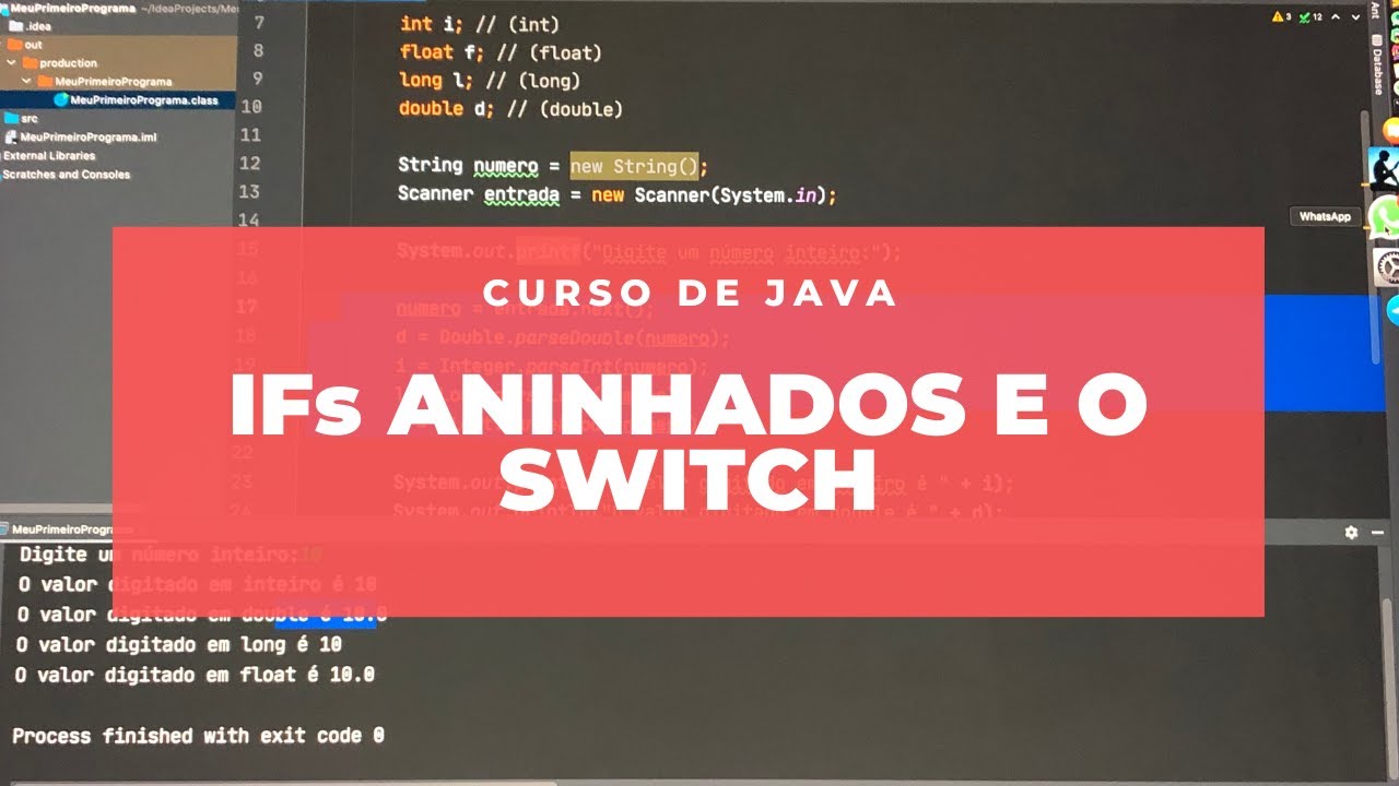 [JAVA] IFs aninhados e switch - YouTube