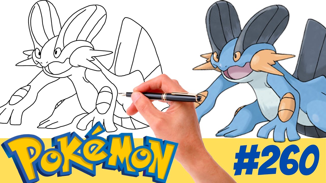 Cómo dibujar SWAMPERT POKEMON #260 | FÁCIL | Generación 3 - YouTube