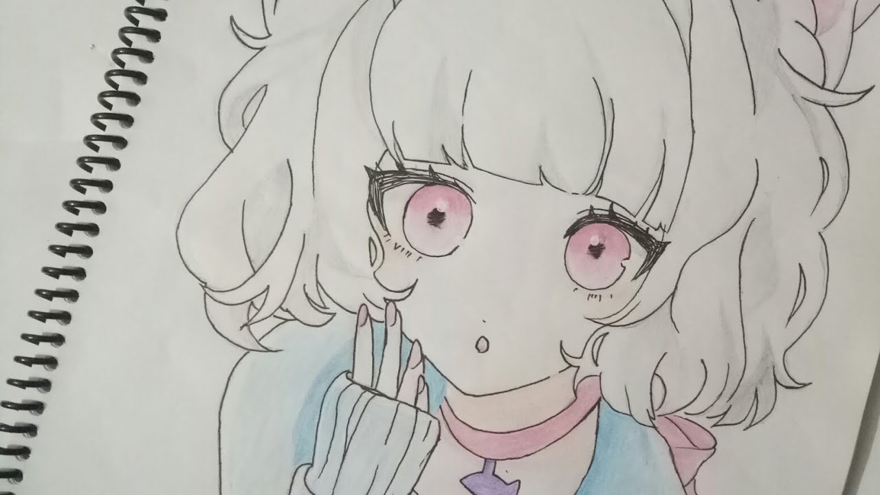 How to draw a pretty Anime Cat Girl! ||Sketching and colouring|| Art ...