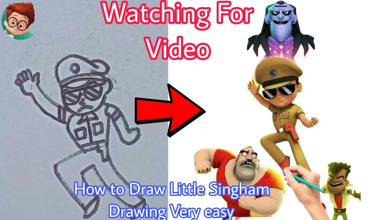 Little Singham Drawing | Little Singham Drawing easy | How to Draw ...