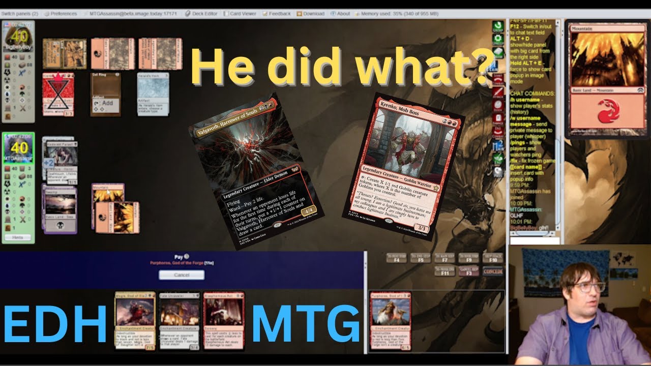 Valgavoth Harrower of Souls Vs. Krenko Mob Boss Xmage EDH 1 Vs 1 ...
