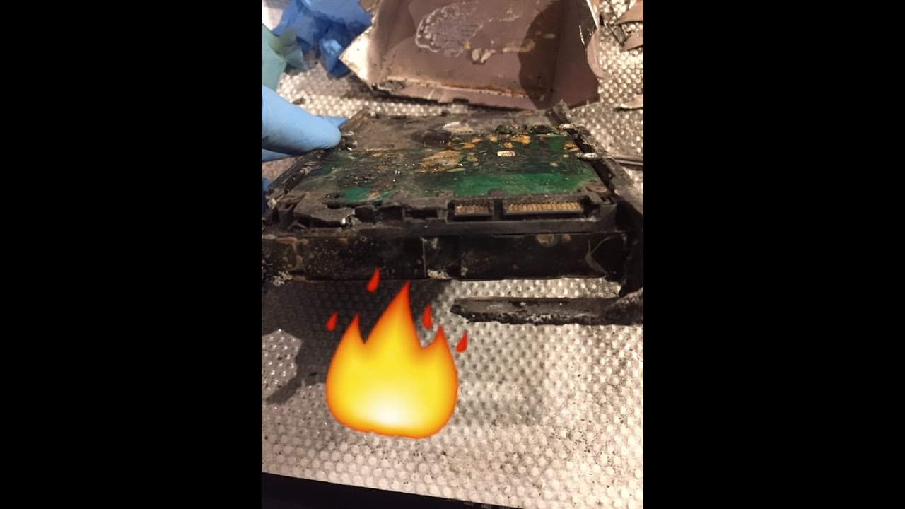 Fire damaged hard drives - YouTube