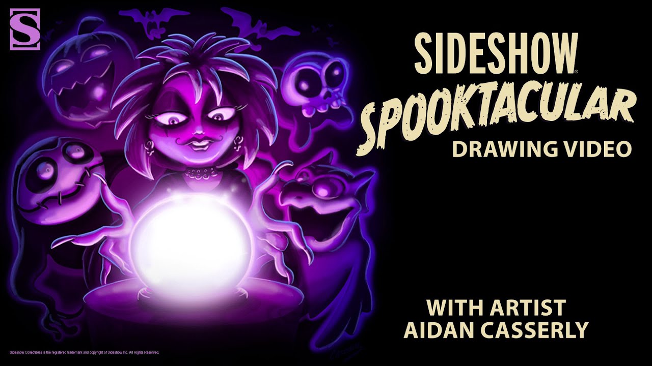 Sideshow Spooktacular Drawing Video - YouTube