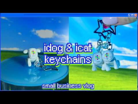 ♪⋆.˚ turning clay into idog + icat keychains | small frutiger aero business vlog 01 ₊‧