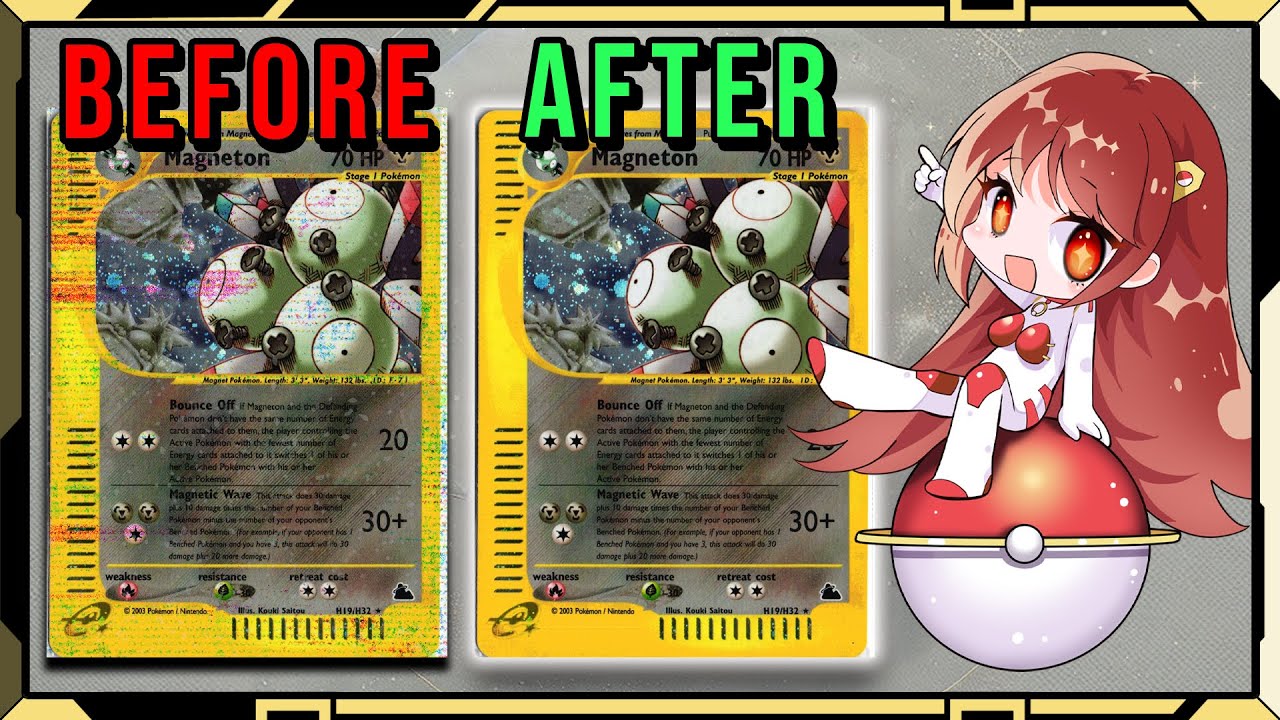 Pokémon Card Cleaning | MAGNETON (Skyridge) - YouTube