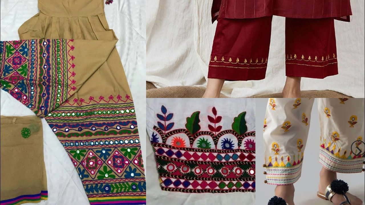 Gorgeous Sindhi hand embroidered shalwar/ trouser designs - YouTube
