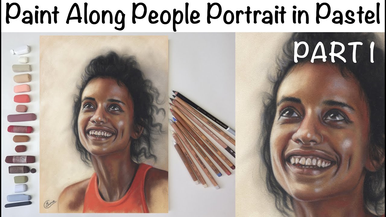 People Portrait 'Paint Along' Demo in Soft Pastel PART1 - YouTube
