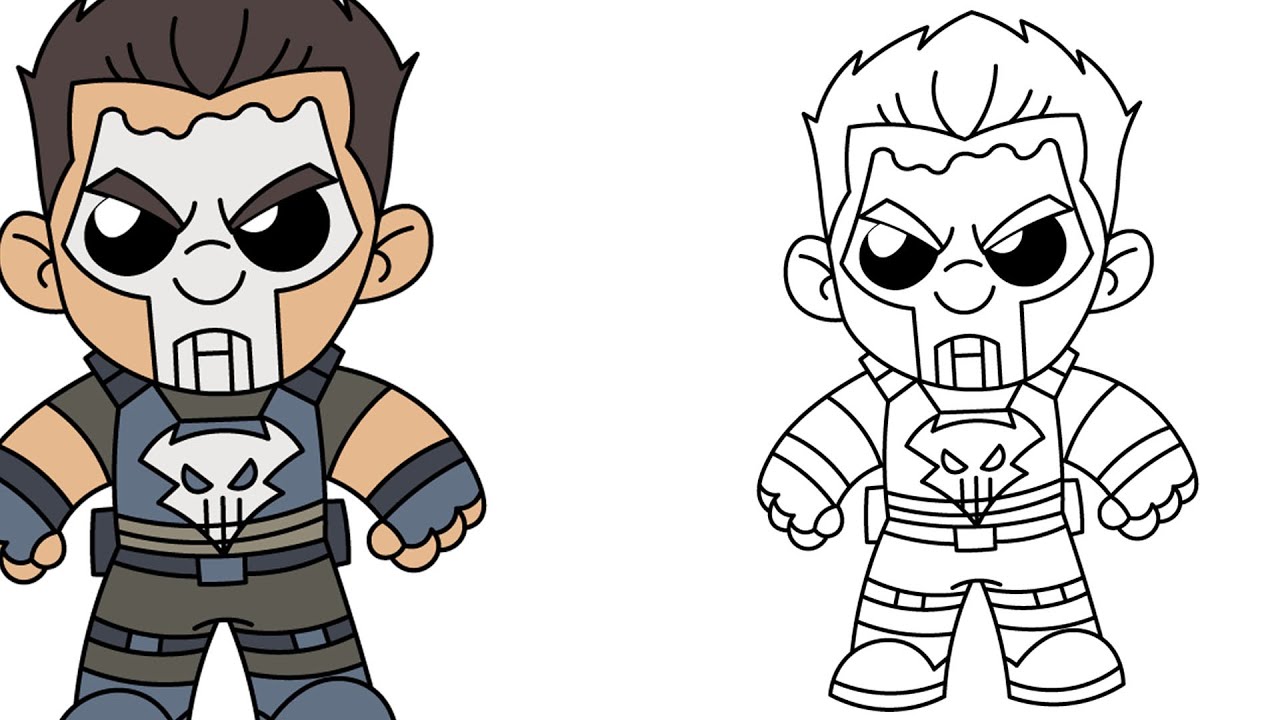 How To Draw Punisher | Marvel Rivals | Easy Step By Step Drawing ...