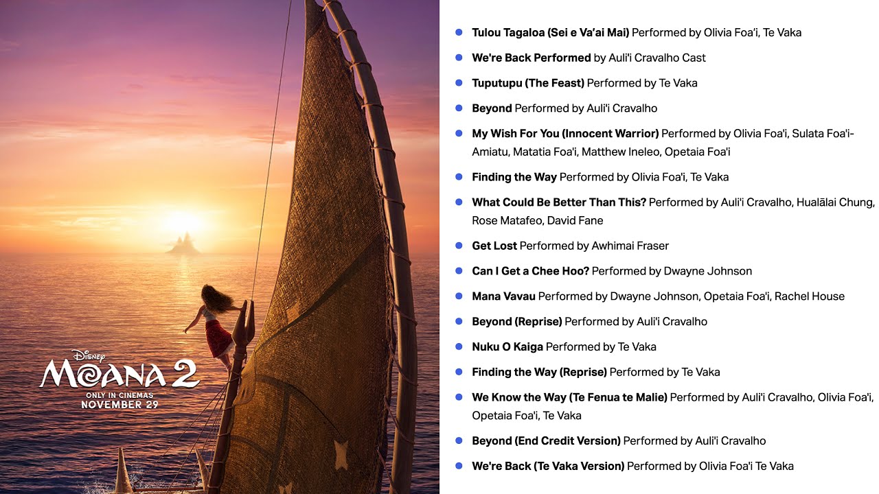 Moana 2 | Song names - YouTube