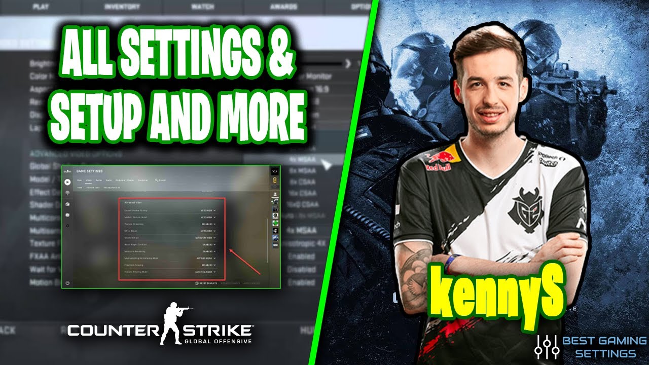 kennyS CSGO Settings, Monitor Settings, Crosshair, Viewmodel, Gear and Settings 2021 - YouTube