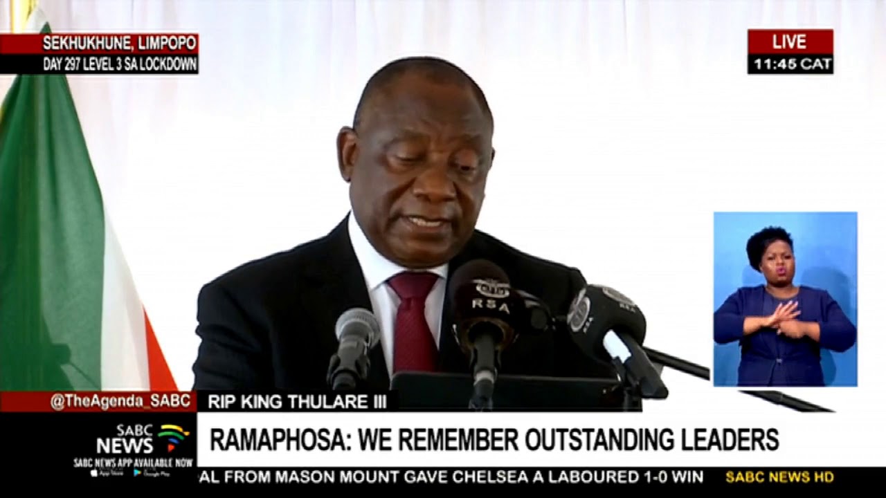 President Cyril Ramaphosa delivers the eulogy of King Victor Thulare of ...