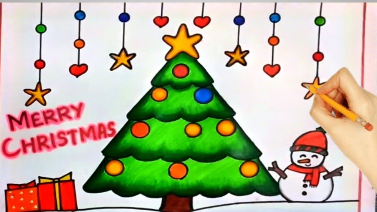Merry Christmas Drawing / Christmas Drawing / Christmas painting and ...