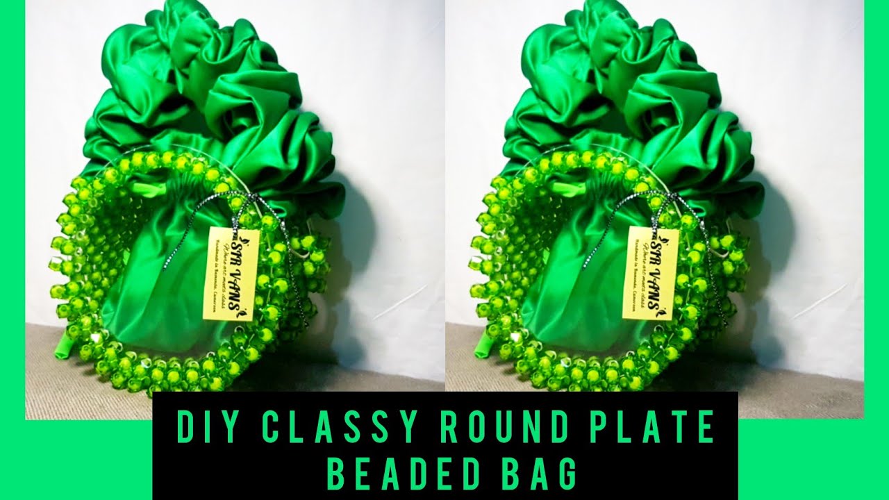 DIY Beaded Round Plate Bag. DIY Scrunchie Beaded Bag. New(Long Twine ...