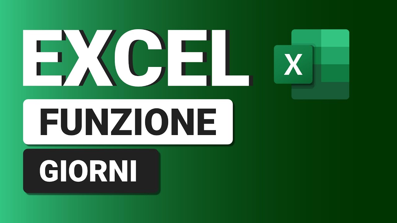 Funzione GIORNI - Excel Tutorial Italiano - YouTube