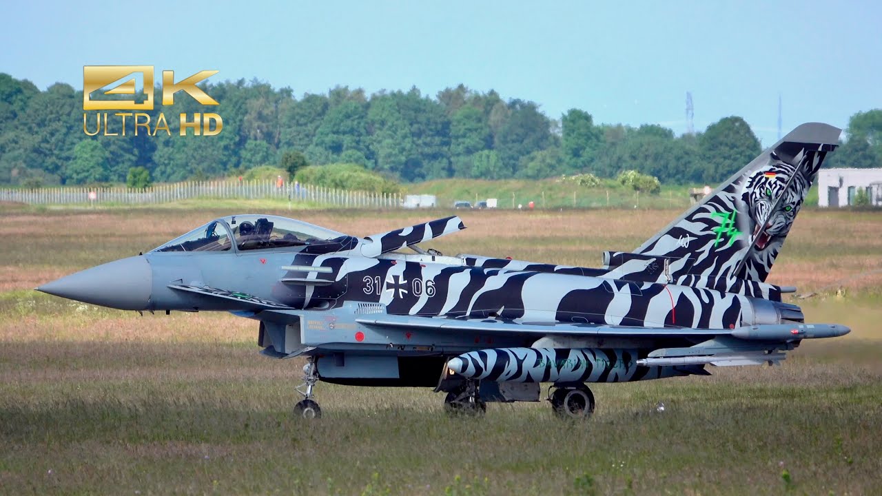 2 Eurofighter Typhoon from the German Air Force 31+06 30+53 departure ...