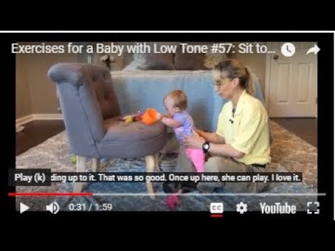 Sit to stand at furniture: Exercises for a Baby with Low Tone #57 - YouTube