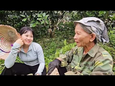 The old woman and Minh Ha cleaned up the area around the house