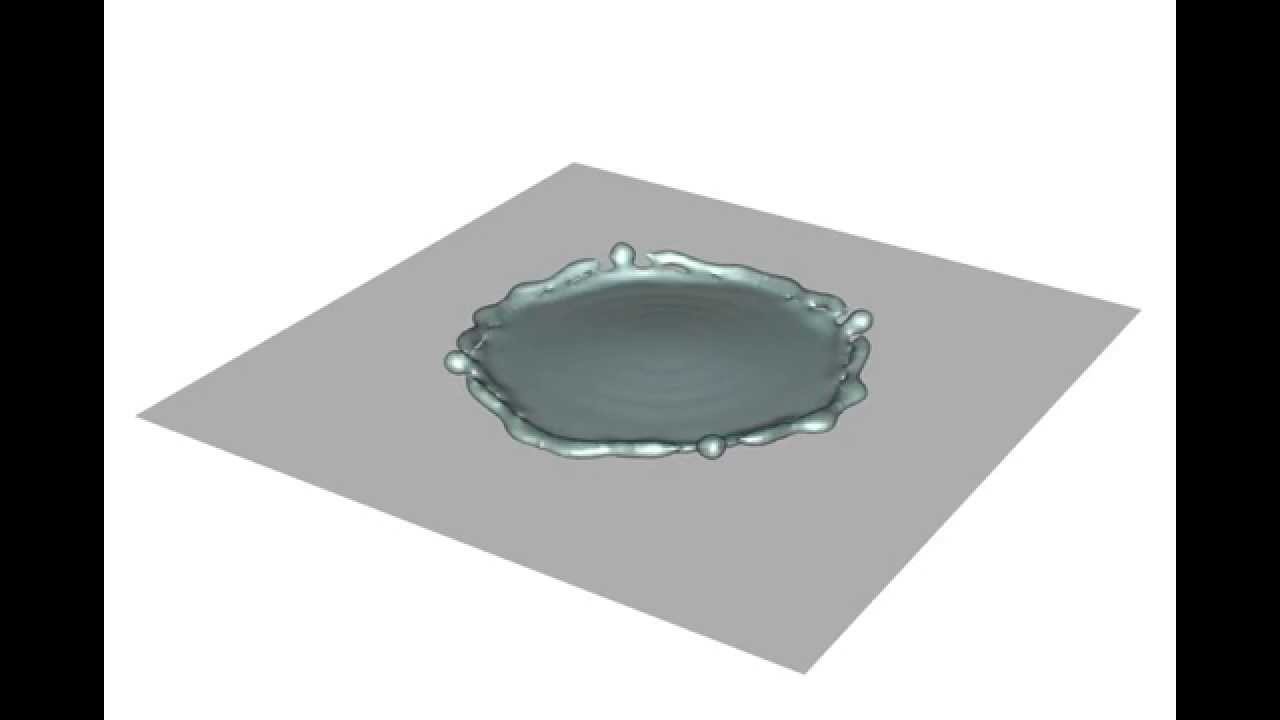 Water droplet impact simulation - YouTube