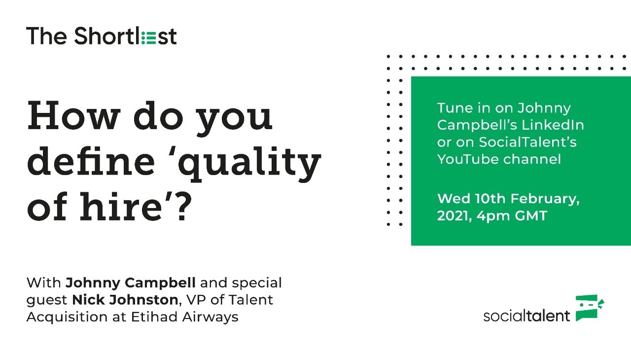 How do you define 'quality of hire'? | with Nick Johnston - YouTube