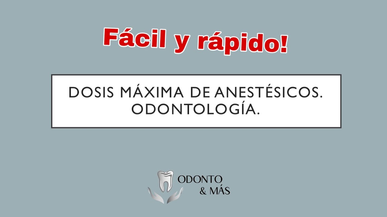Como sacar la dosis máxima de anestésicos / Fácil y Rápido ...