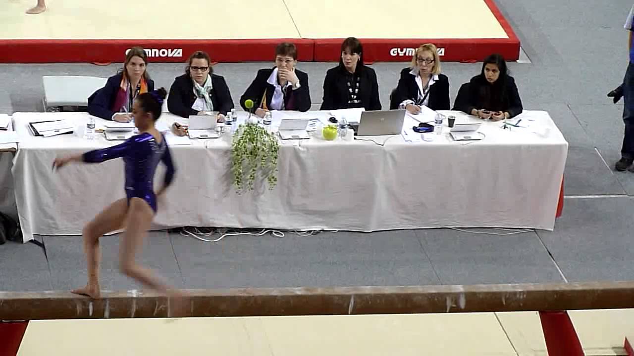 Romaeo Angel poutre Dijon Top 12 CF Rouen 2015 - YouTube