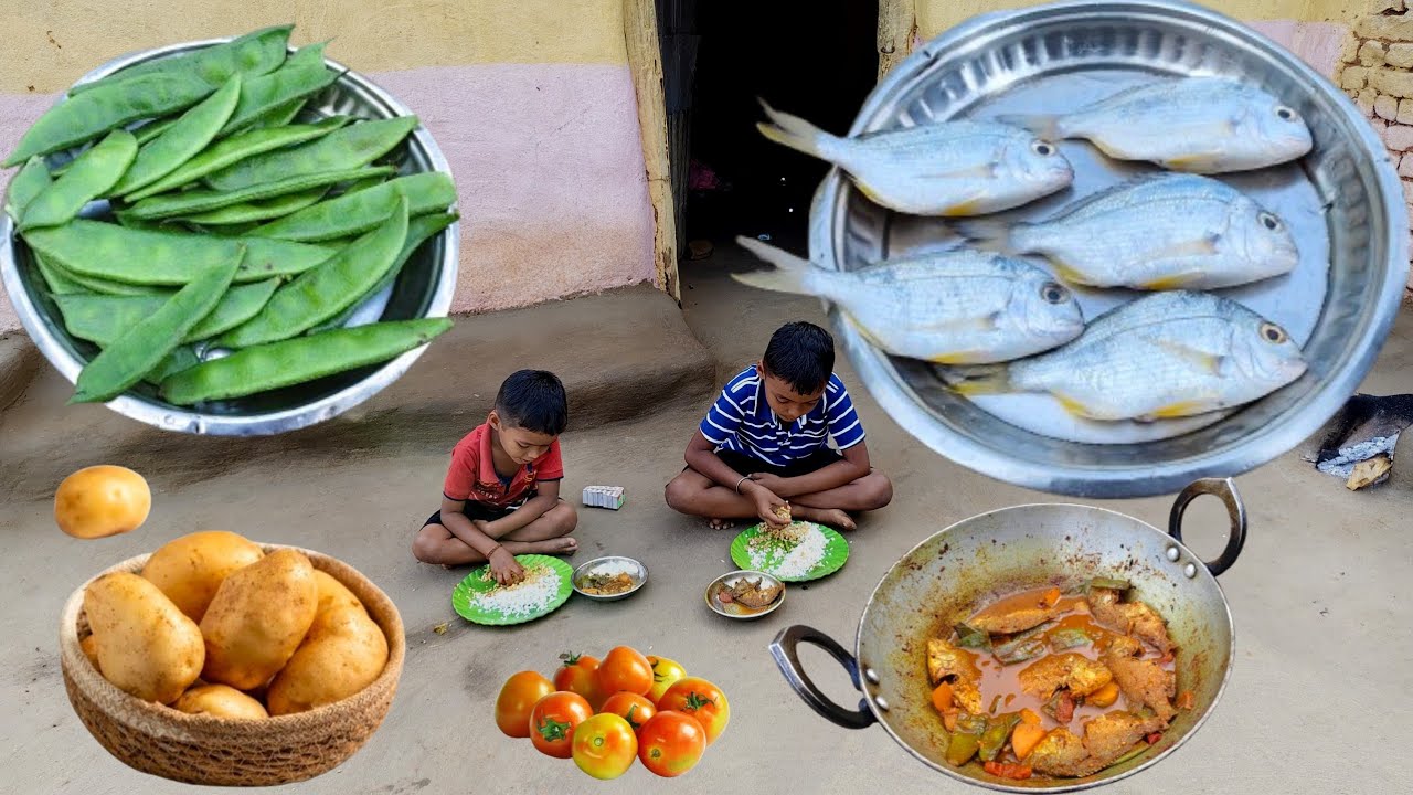 EMPEROR Fish With LIMA Beans 🫛 Recipe Cooking In Village & Eating With ...