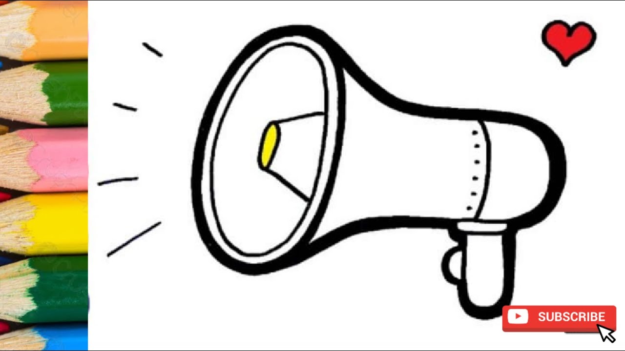 Megaphone Drawing painting coloring for kids and toddlers | how to draw ...