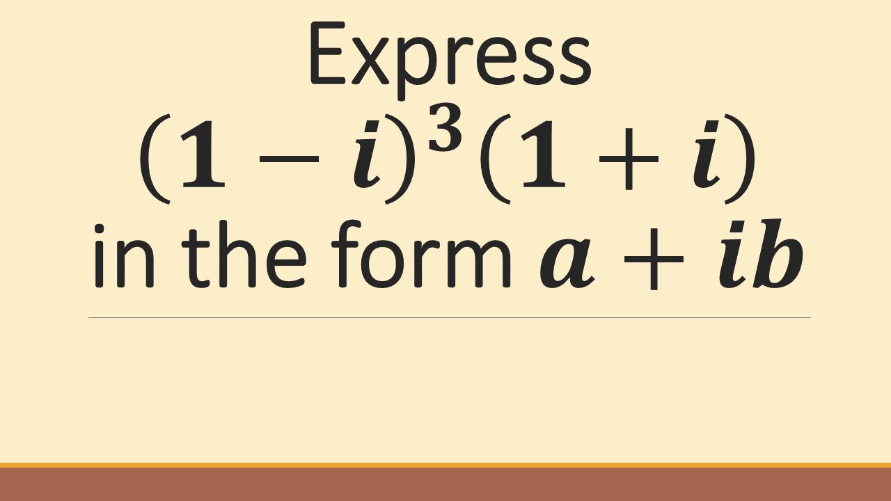 (1-i)^3 (1+i) | Maths 2A Complex Numbers Question 2 #complexnumbers # ...